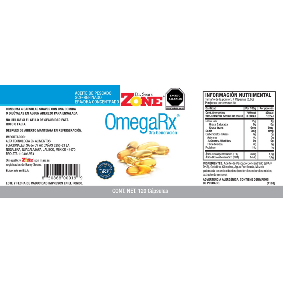 OmegaRx® 3 de Tercera Generación - La Zona México – Zone Foods Mx